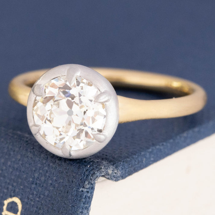 1.47ct Old European Cut Diamond Collet Solitaire