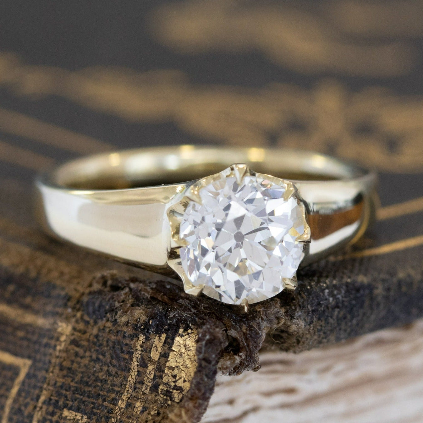 1.50ct Old European Cut Diamond Collet Solitaire, GIA J VS2