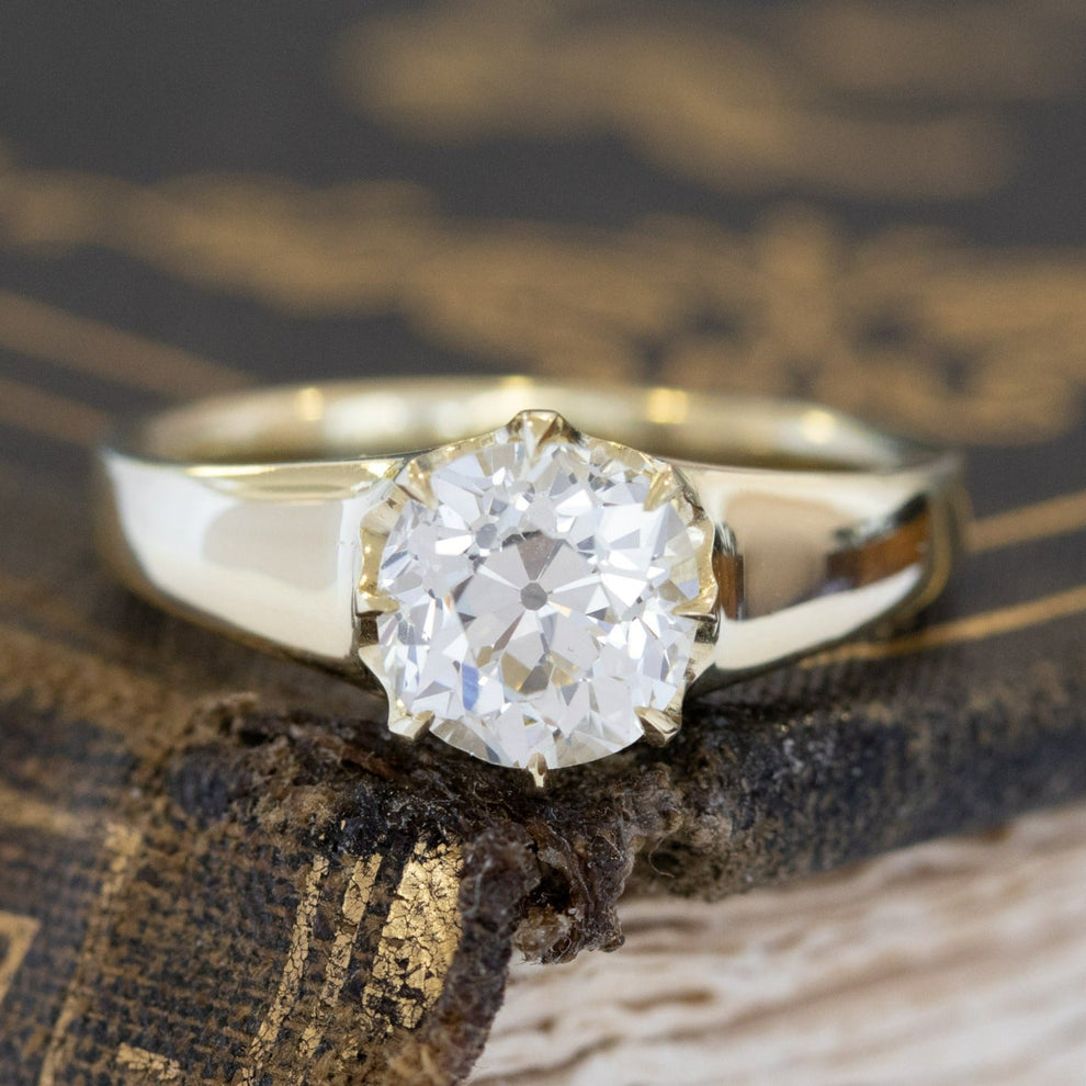 1.50ct Old European Cut Diamond Collet Solitaire, GIA J VS2