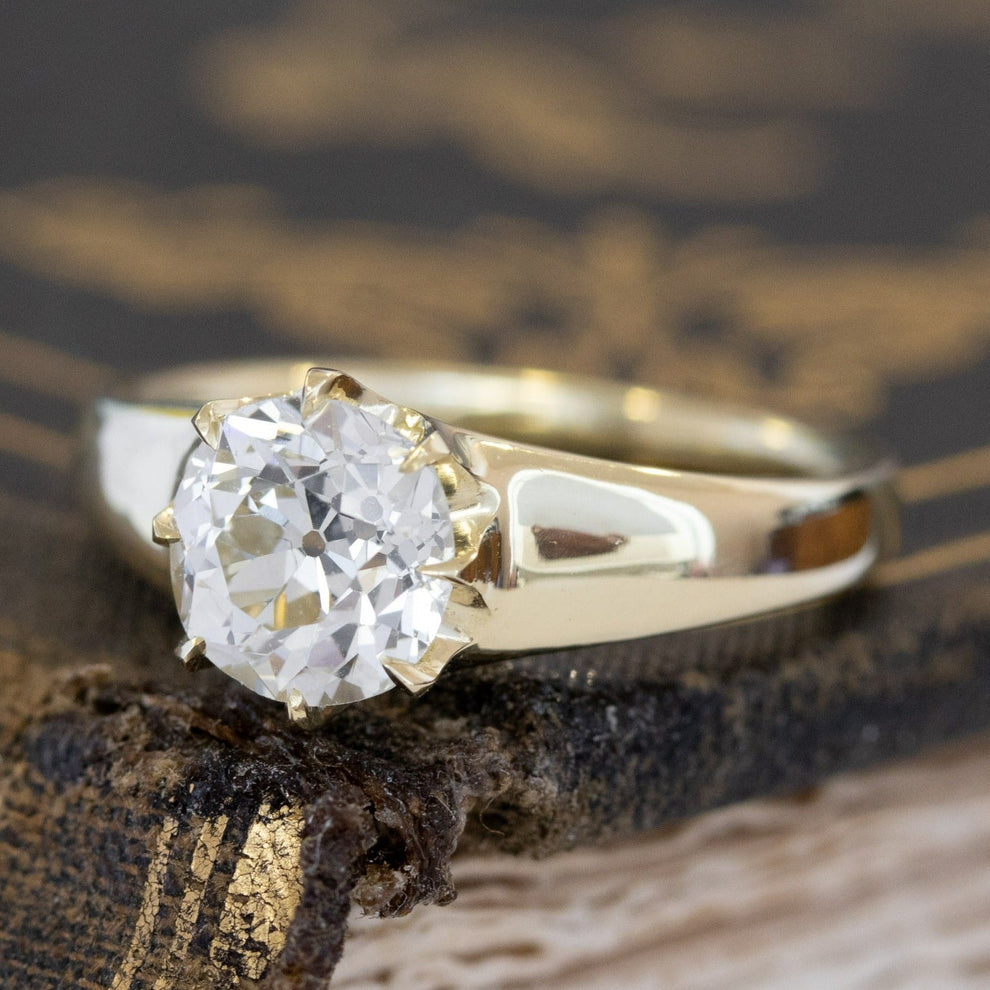 1.50ct Old European Cut Diamond Collet Solitaire, GIA J VS2