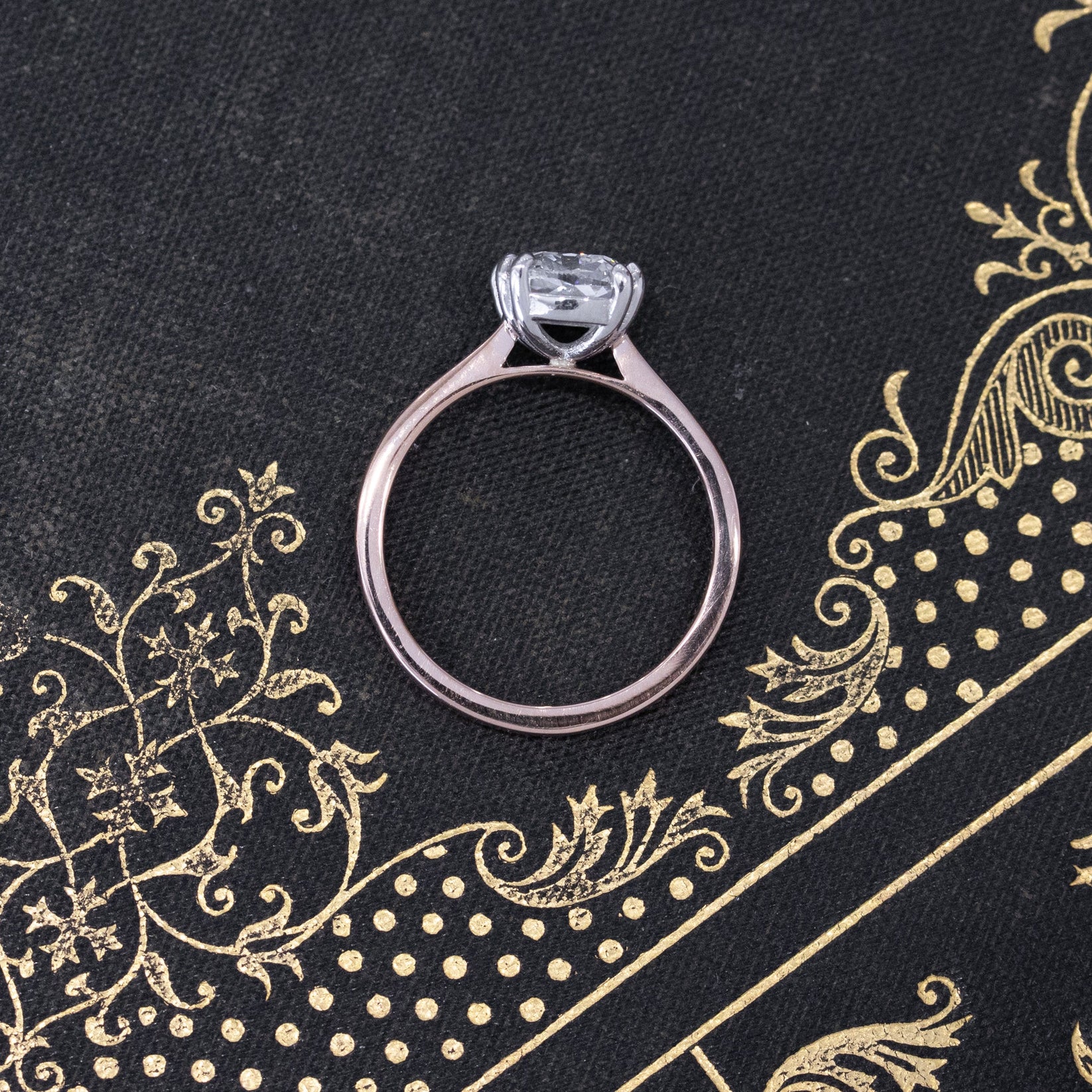 1.51ct Elongated Old Mine Cut Diamond Solitaire, GIA E SI1