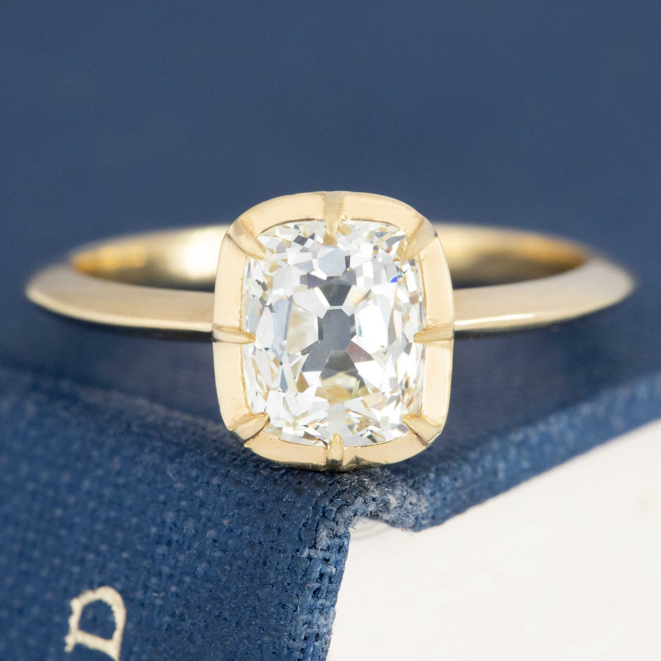 1.53ct Old Mine Cut Diamond Collet Solitaire, GIA N SI1