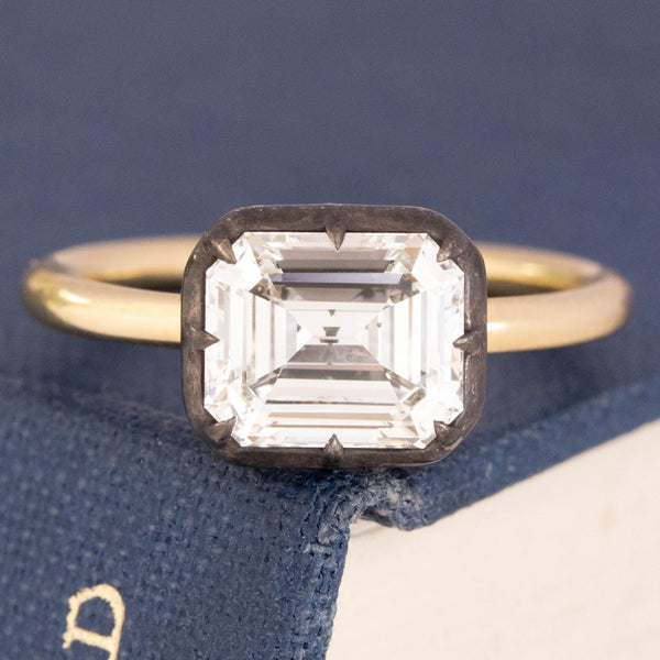 2.04ct Emerald Cut Diamond Collet Solitaire GIA G VS2