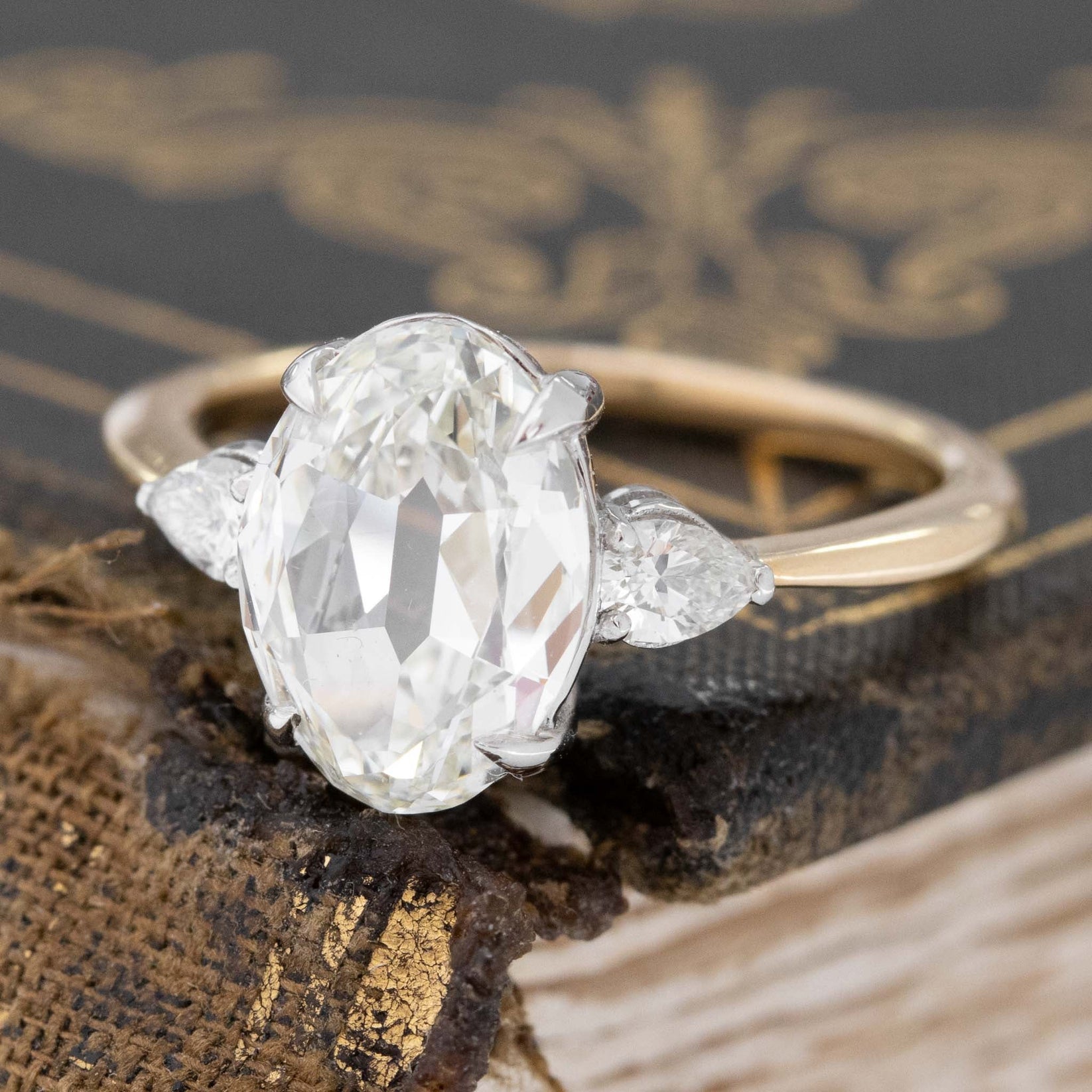 2.17ctw Moval Cut Diamond Ring, GIA K VVS2