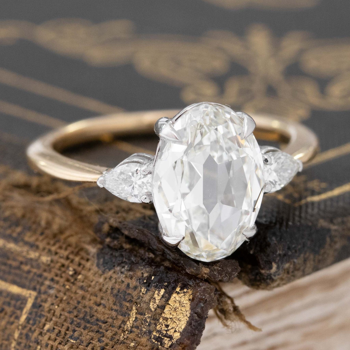 2.17ctw Moval Cut Diamond Ring, GIA K VVS2