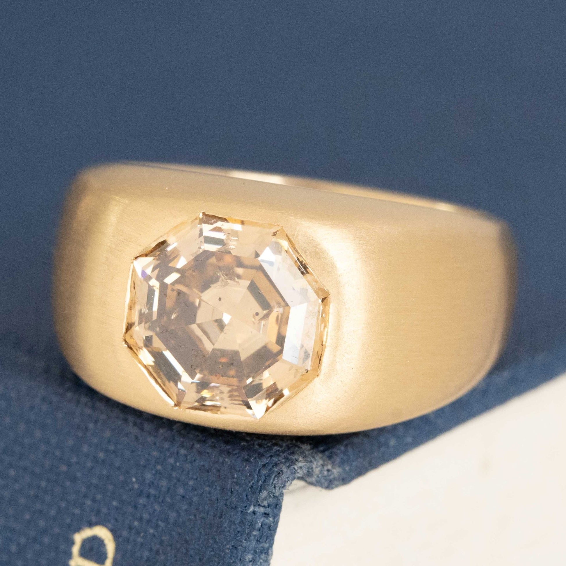 2.55ct Octagonal Cut Diamond Bezel Ring