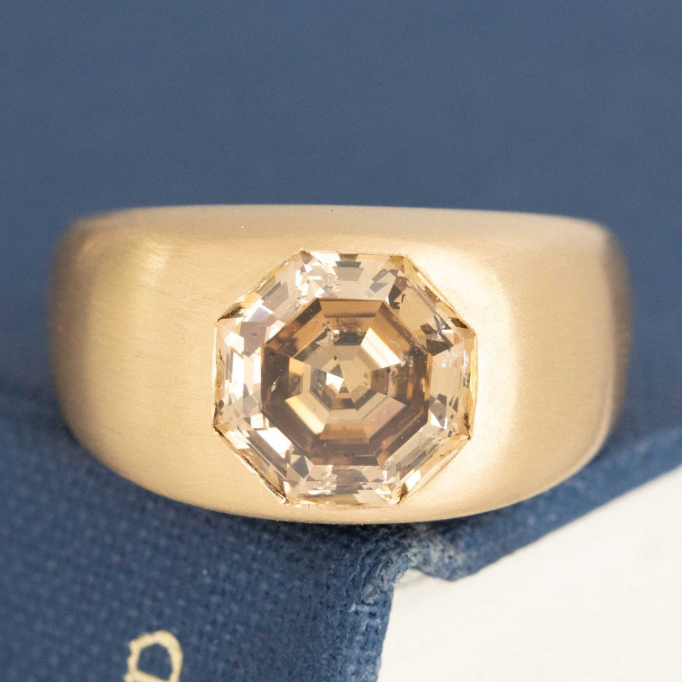 2.55ct Octagonal Cut Diamond Bezel Ring