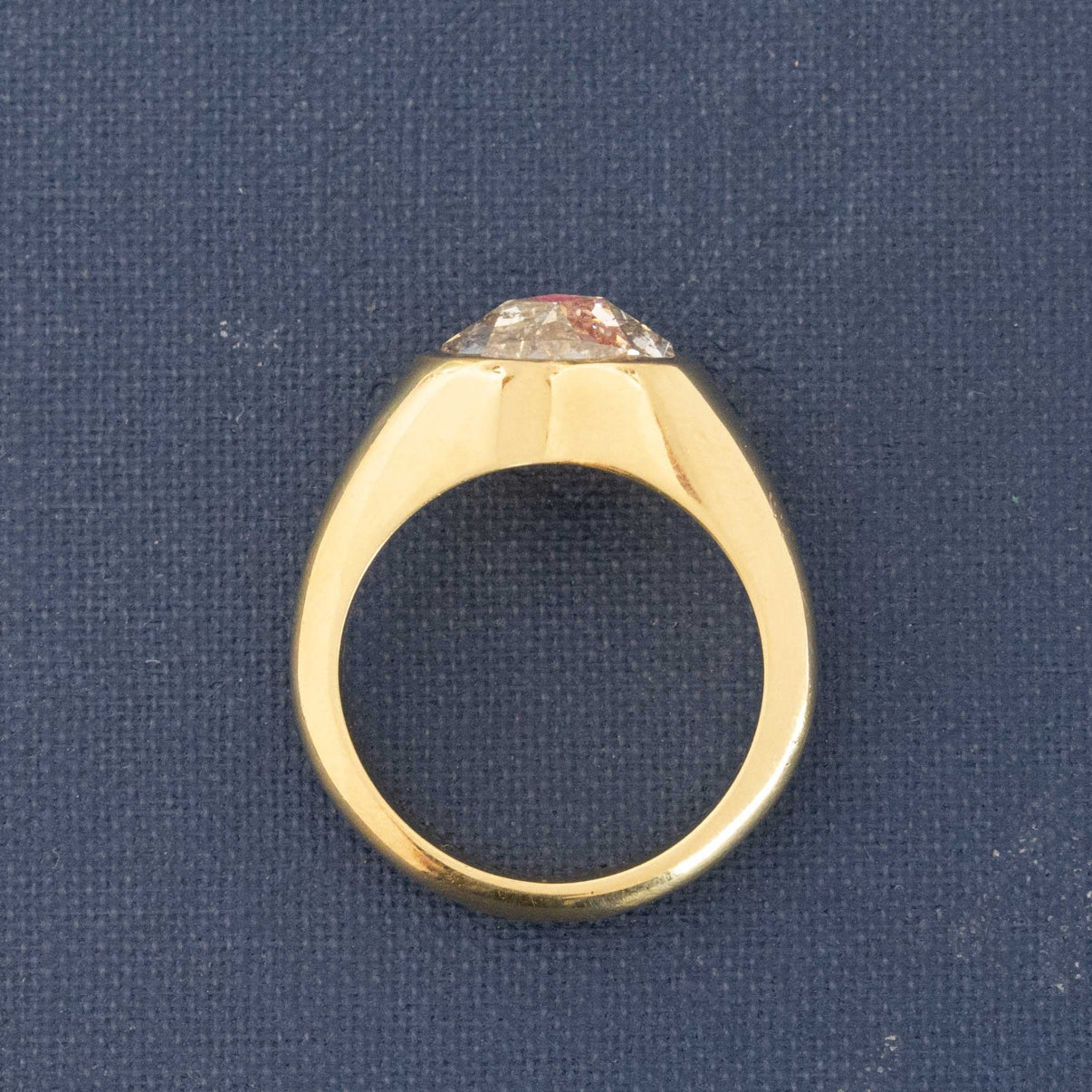 3.00ct Pear Cut Diamond Chunky Bezel Solitaire, GIA I