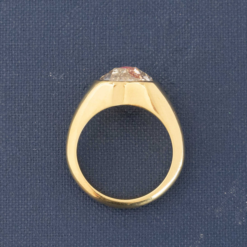 3.00ct Pear Cut Diamond Chunky Bezel Solitaire, GIA I