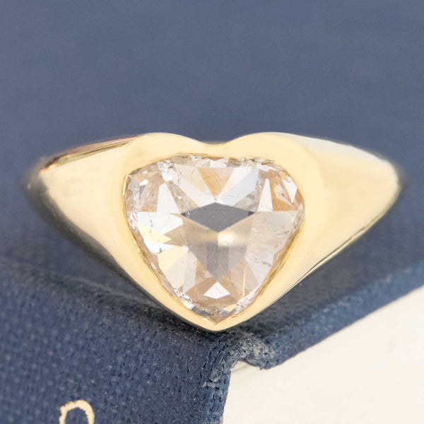 3.00ct Pear Cut Diamond Chunky Bezel Solitaire, GIA I