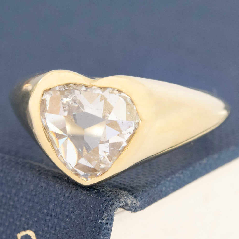 3.00ct Pear Cut Diamond Chunky Bezel Solitaire, GIA I