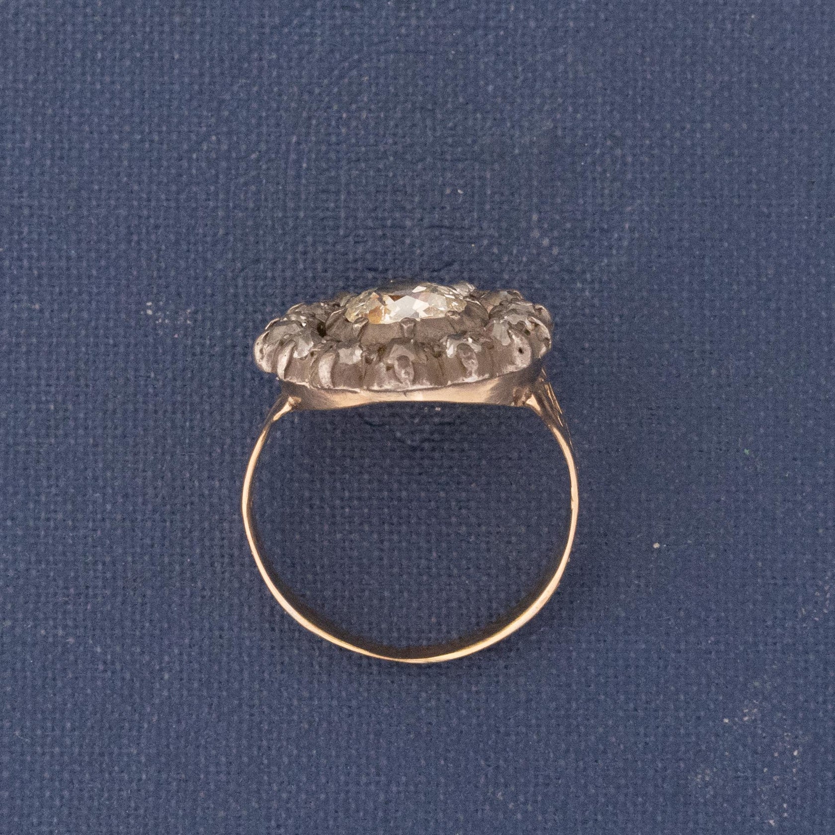 Georgian Old Mine Cut Diamond Collet Cluster Ring